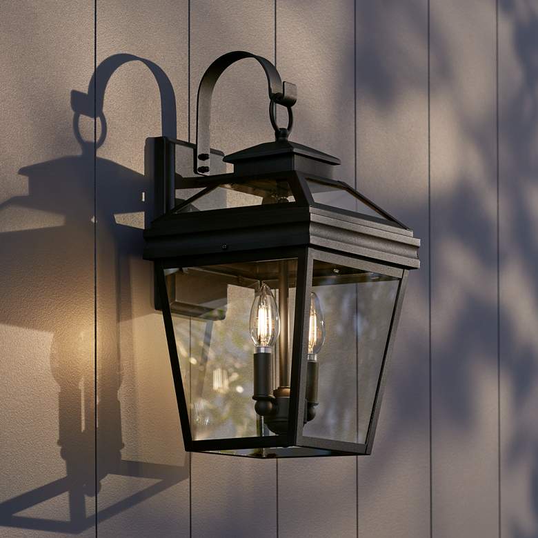 Stratton Street 16 1/2" High Black Outdoor Wall Light – Joanna Home Decor