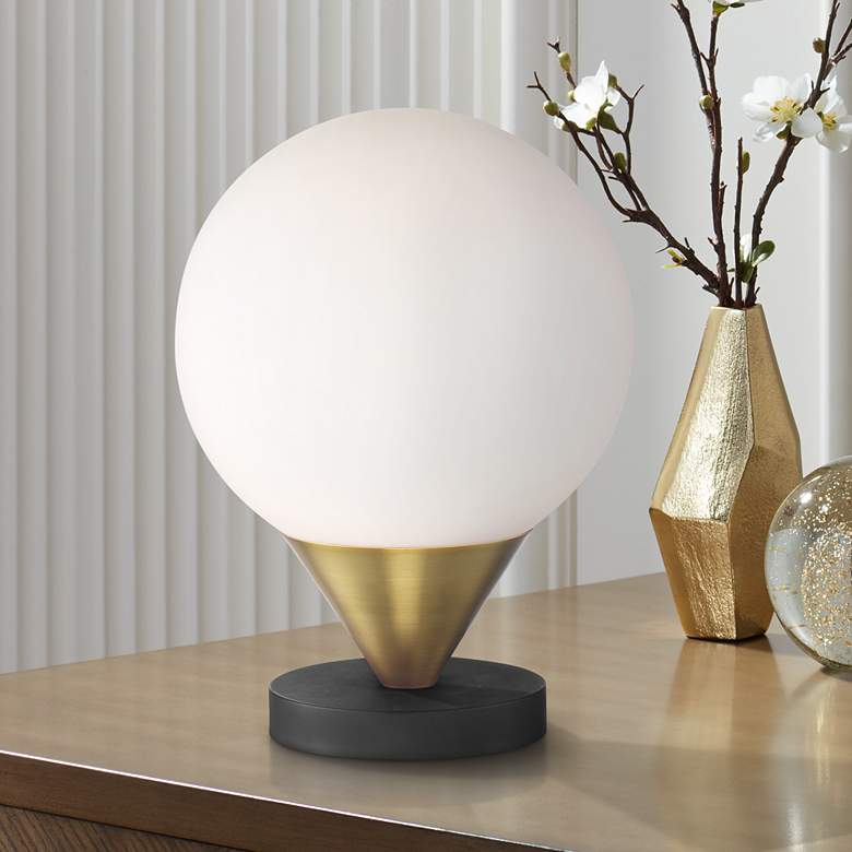 Alluria Coal and Gold Glass Globe Modern LED Table Lamp – Joanna Home Decor