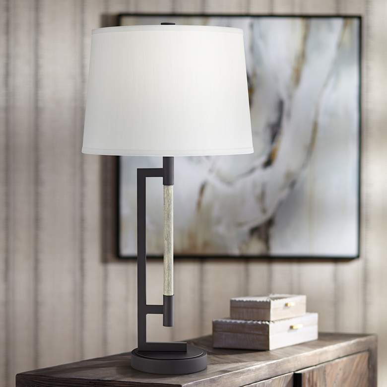 Alden Gun Metal Straight Handle Table Lamp – Joanna Home Decor