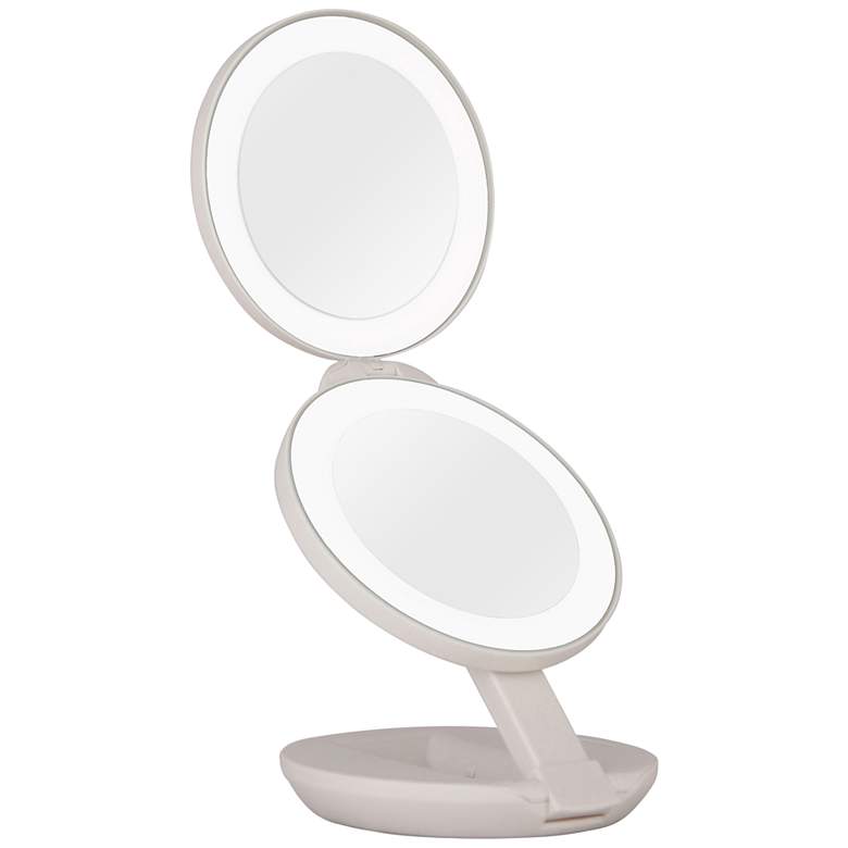 Next Generation Taupe Dual LED Lighted Compact Travel Mirror – Joanna ...