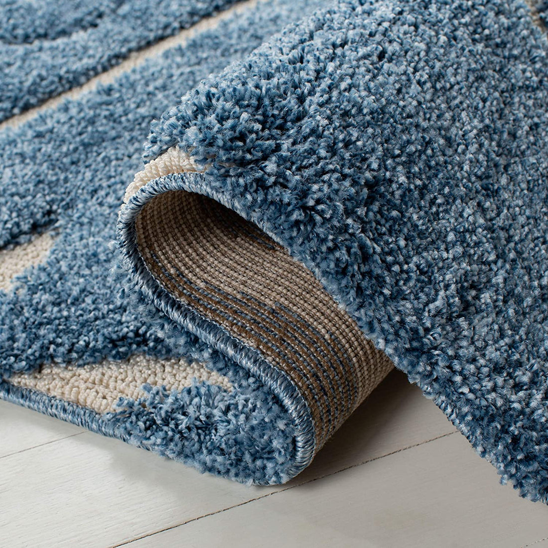 Premium Swirl Thick Plush light Blue/cream Area Shag Rug – Joanna Home ...