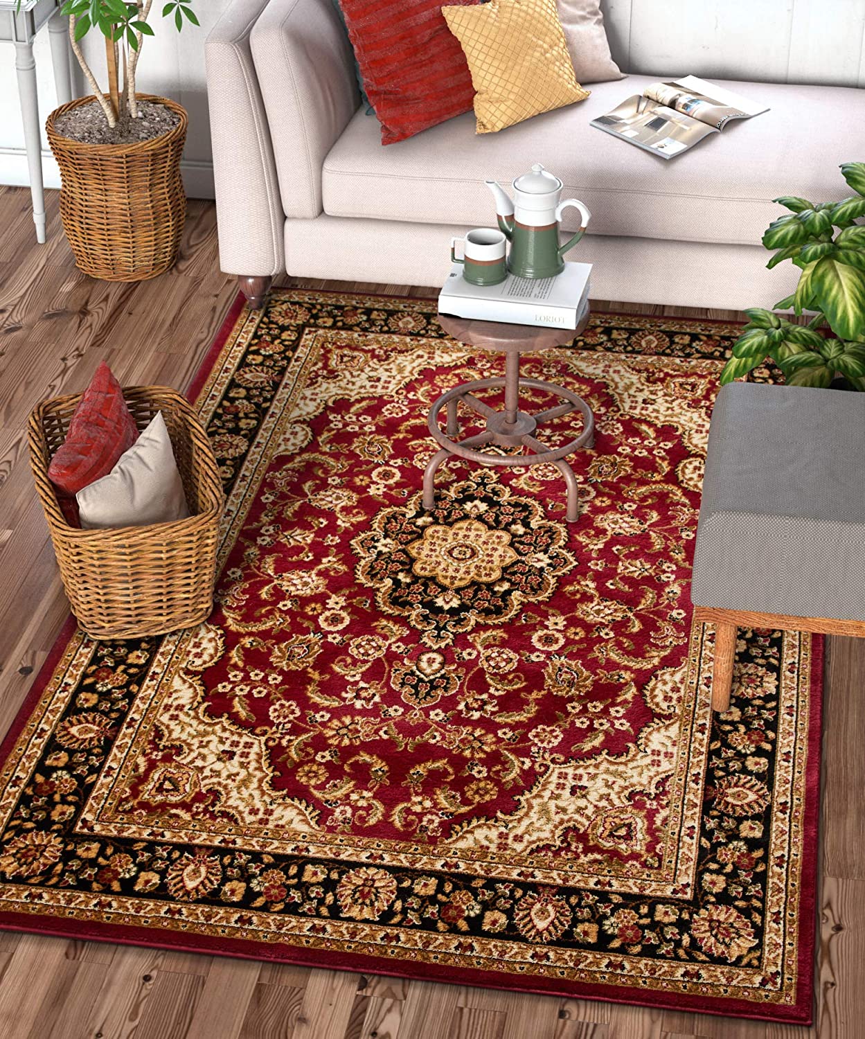 Medallion Red Traditional Soft Area Rug – Joanna Home Decor