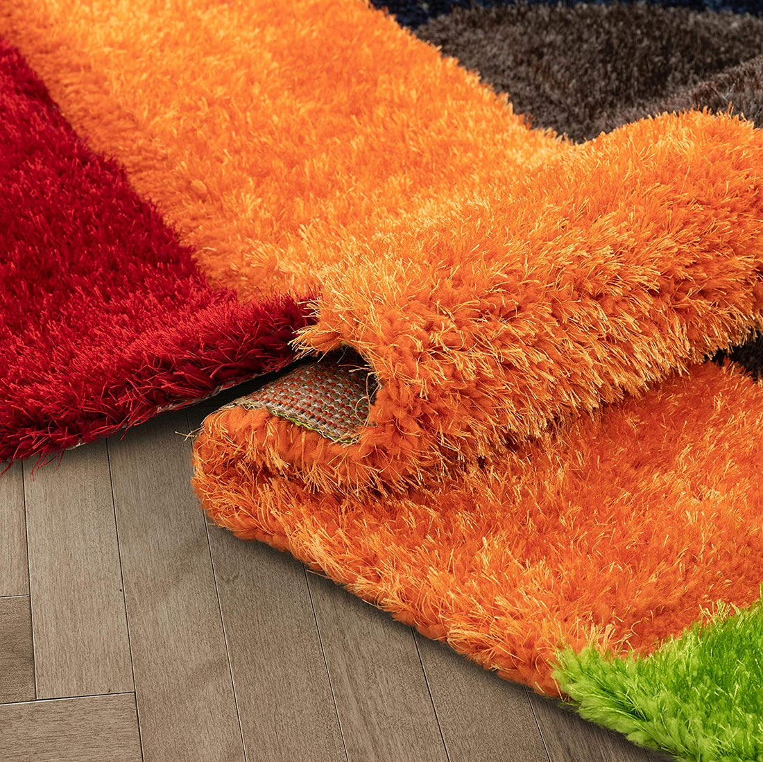 Modern Geometric Shag Multi 3D Textured Thick Soft Shag Area Rug ...