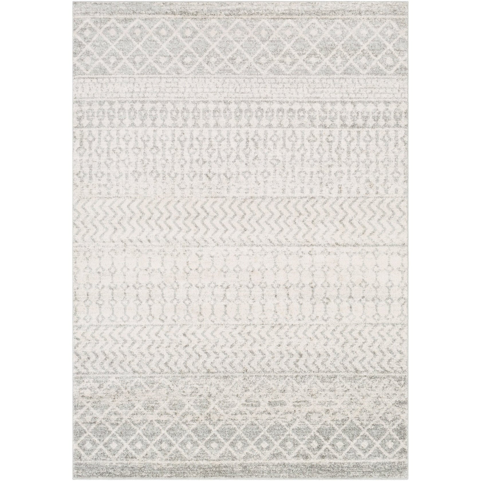 Distressed Geometric Ivory Gray Area Rug – Joanna Home