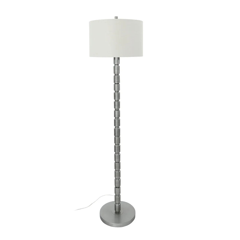 Faceted Metal Floor Lamp with Stacked Column Design - Grey – Joanna ...