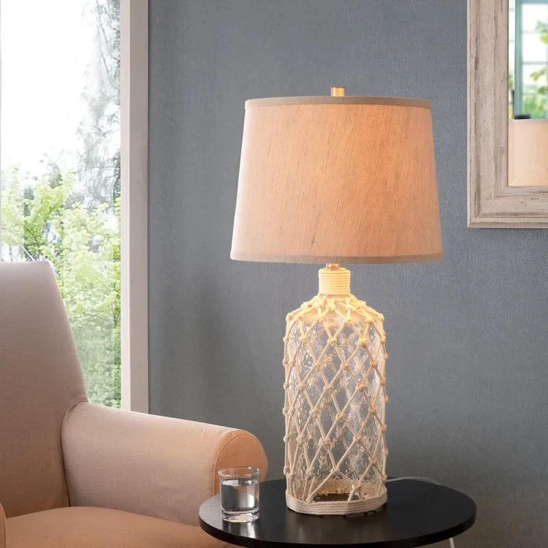 Halyard Clear Textured Glass with Rope Wrap Table Lamp – Joanna Home Decor
